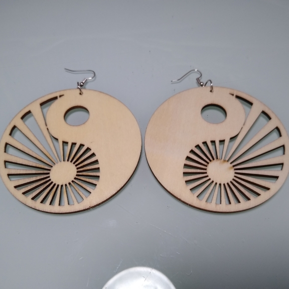 Jewelry | 22 3 Wooden Ying Yang Boho Earrings | Poshmark